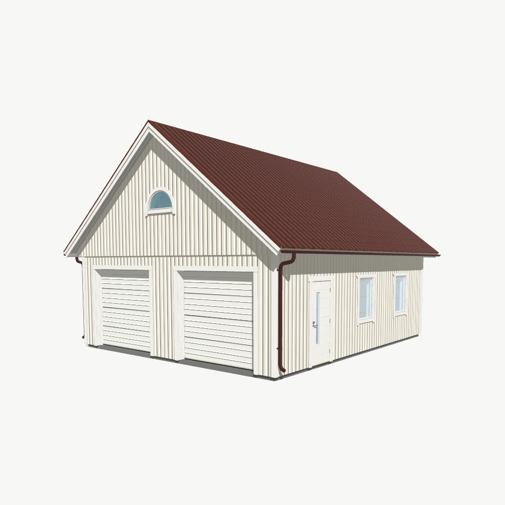 Kahden auton autotalli 7,2x8,4m - Arctic Wood